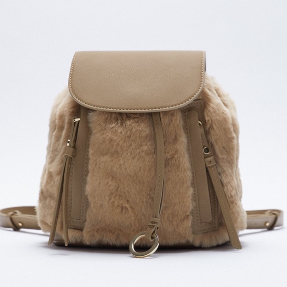 Zara | Bags | Zara Bnwt Faux Fur Backpack | Poshmark